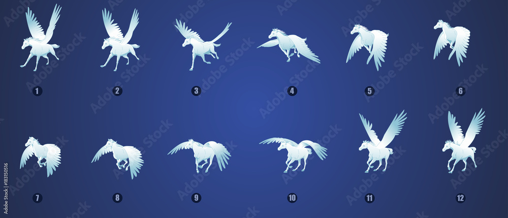 Vector de Stock Flying cycle, Sprites, sprite sheets, Animation Sprites ...