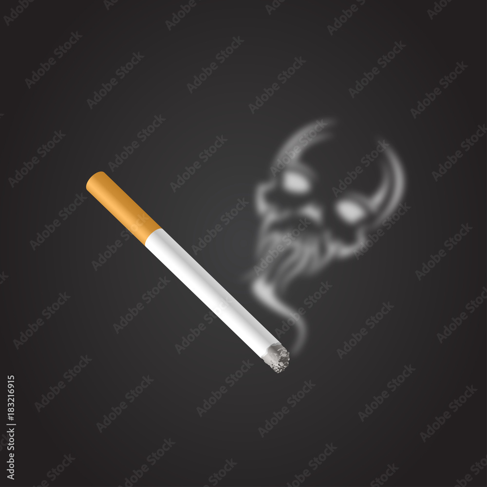 Smoke with a question mark. Smoking a cigarette. Social illustration ...