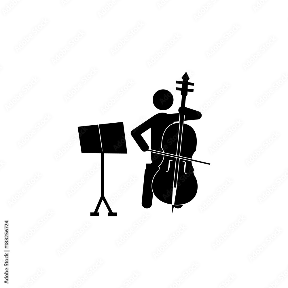 Cello player icon. Silhouette of a musician icon. Premium quality ...
