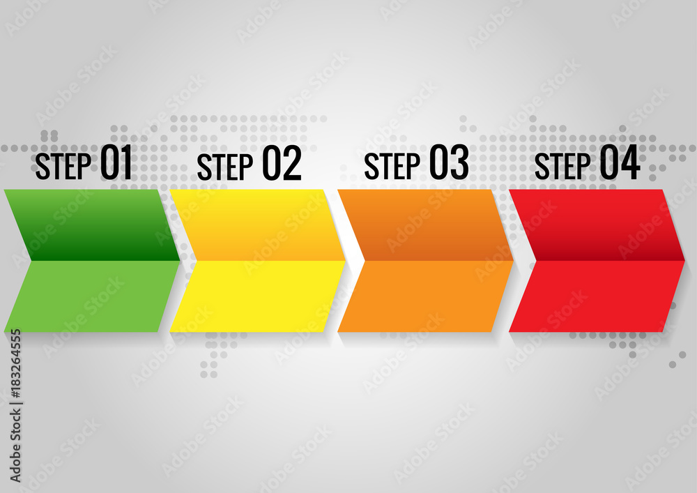 Vector Timeline infographic template with arrow, flowchart, workflow or ...