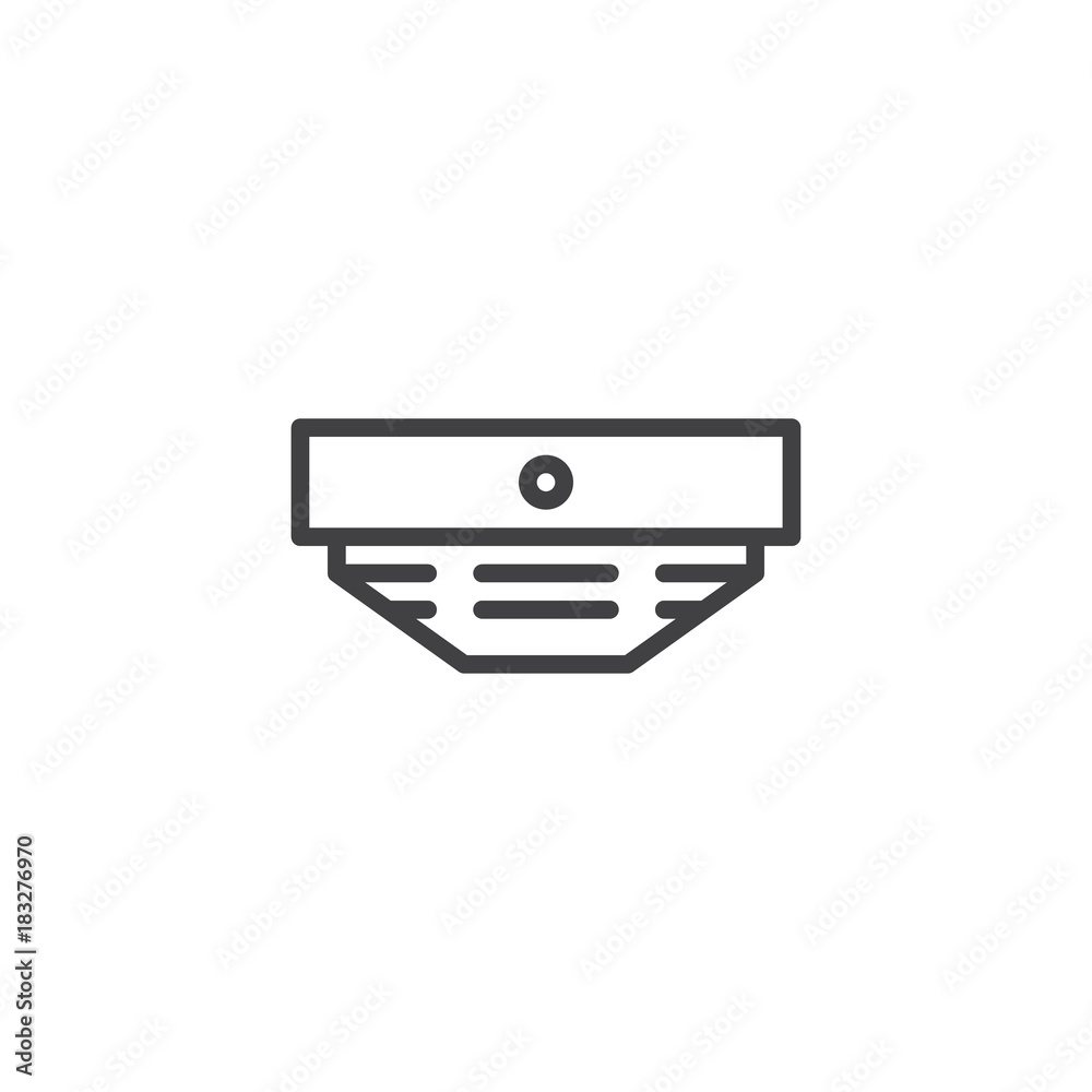 Smoke detector line icon, outline vector sign, linear style pictogram ...