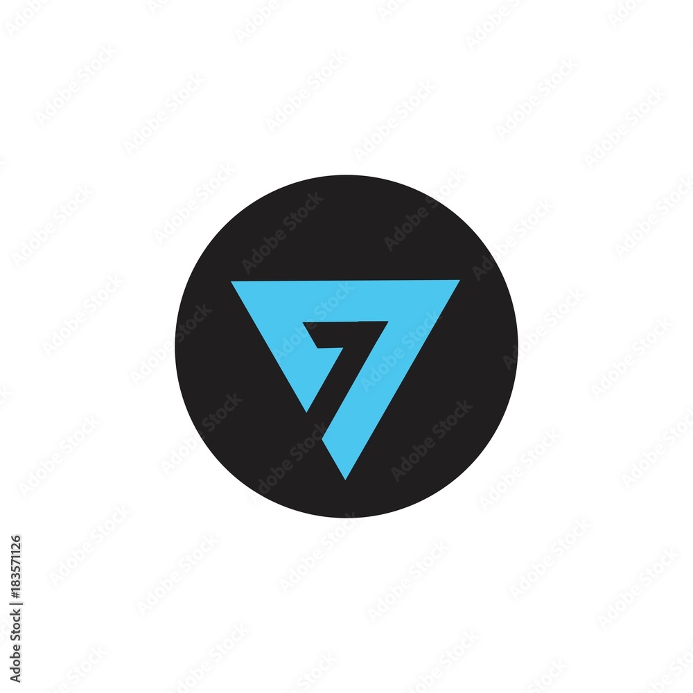 number seven in a black circle logo vector Stock Vector | Adobe Stock