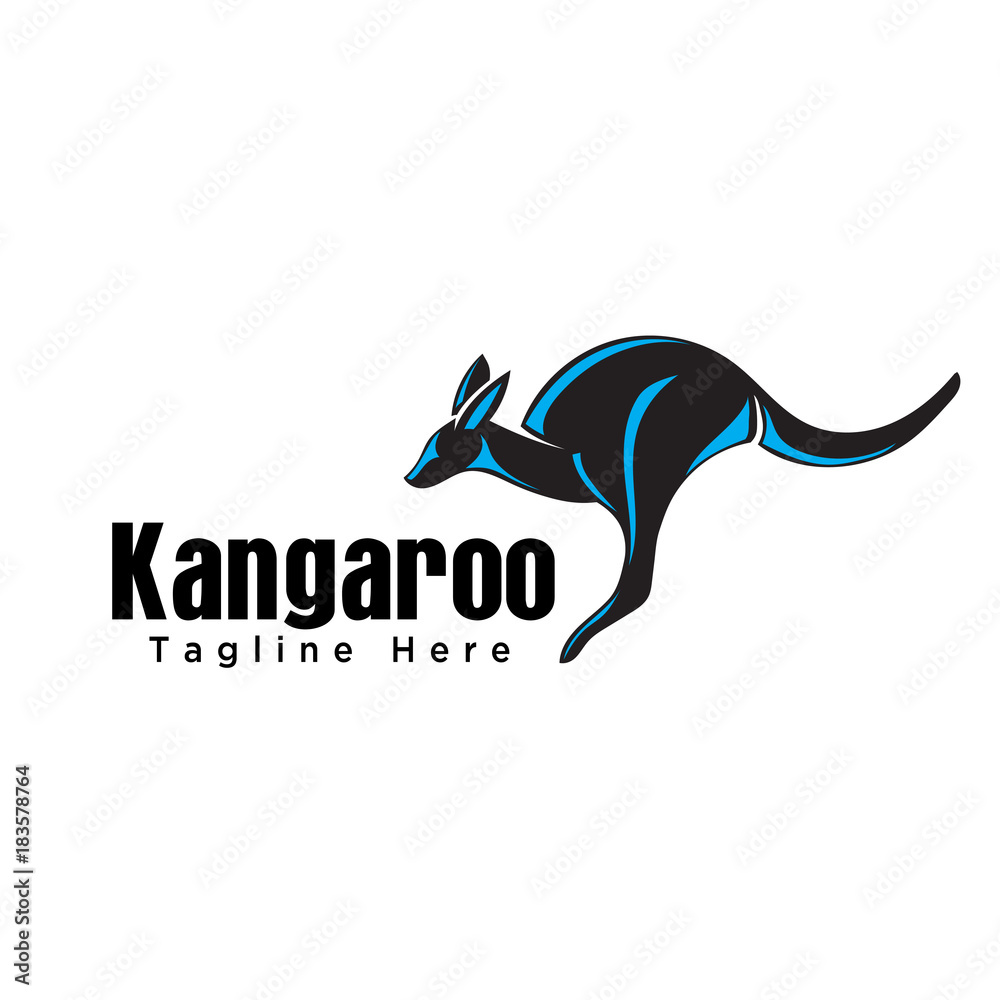 fast jump kangaroo logo Stock Vector | Adobe Stock