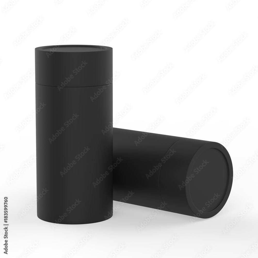 Round cardboard packaging box on isolated white background, 3d ...