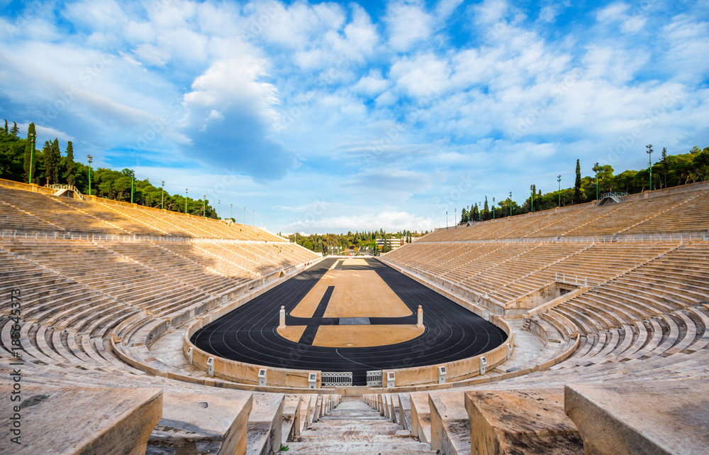 Panathenaic stadium in Athens, Greece (hosted the first modern Olympic ...