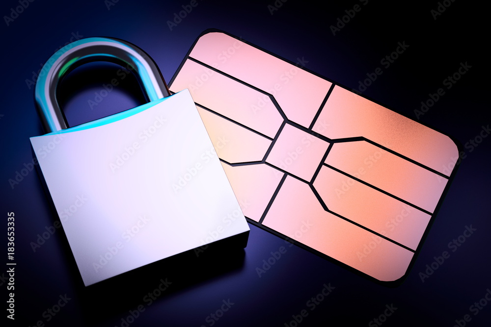 Credit card data security concept - 3d render Stock Illustration ...
