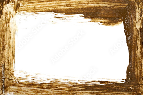 Mud stains, sprayed texture, frame and border isolated on white ...