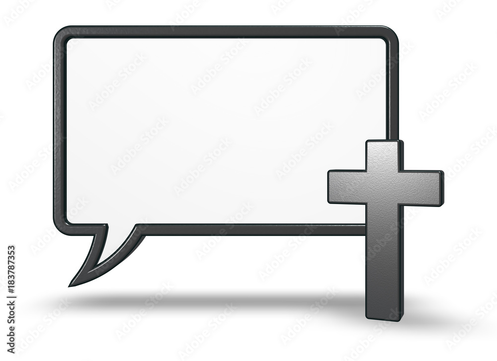 christian cross and speech bubble Stock Illustration | Adobe Stock