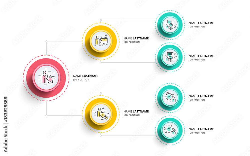 Business hierarchy organogram chart infographics. Corporate ...