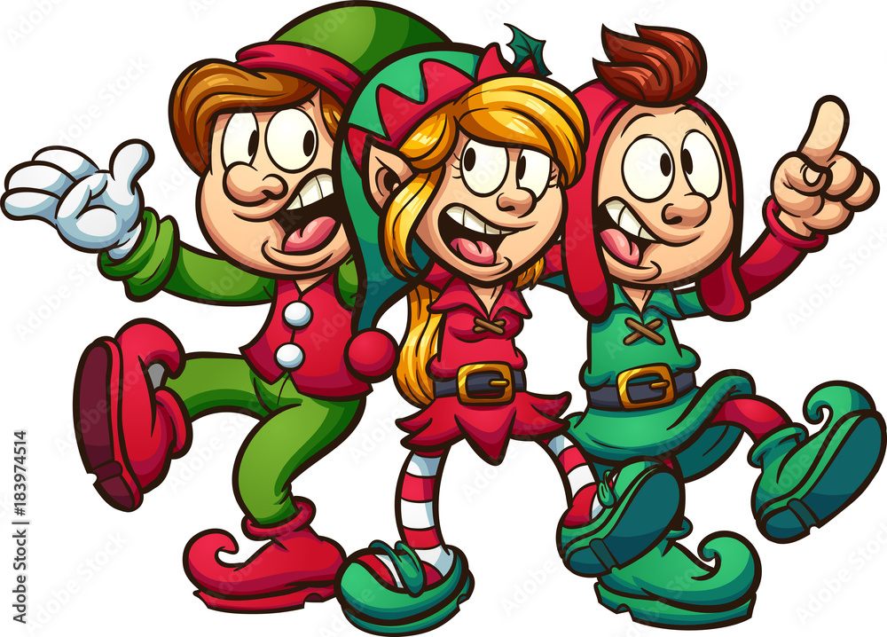 Santa Elves Clip Art