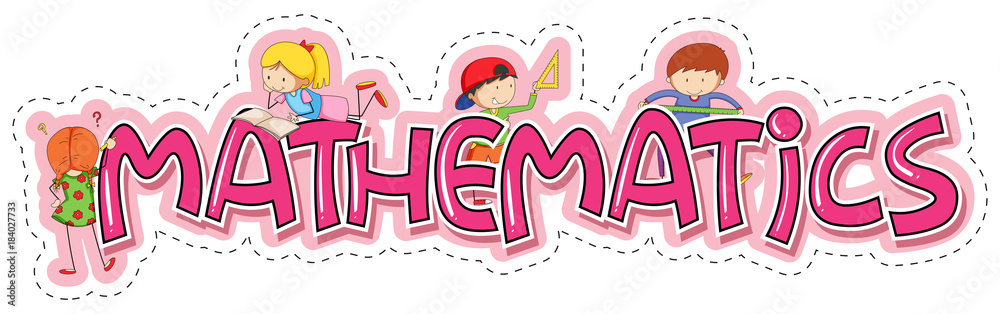 Word design for school subject mathematics Stock Vector | Adobe Stock
