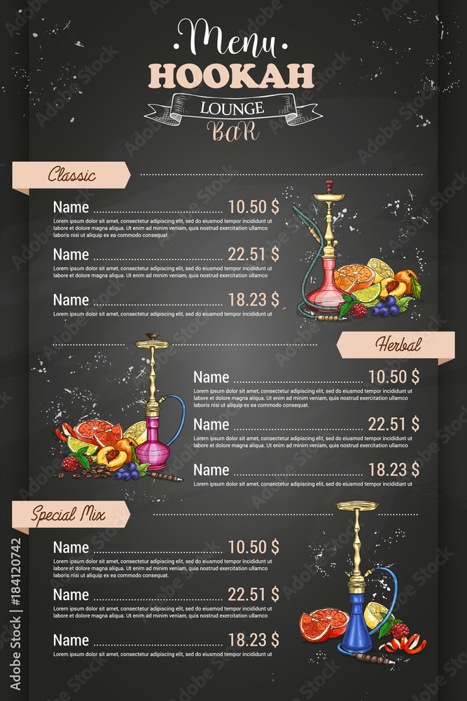 Vector color menu design Stock Vector | Adobe Stock