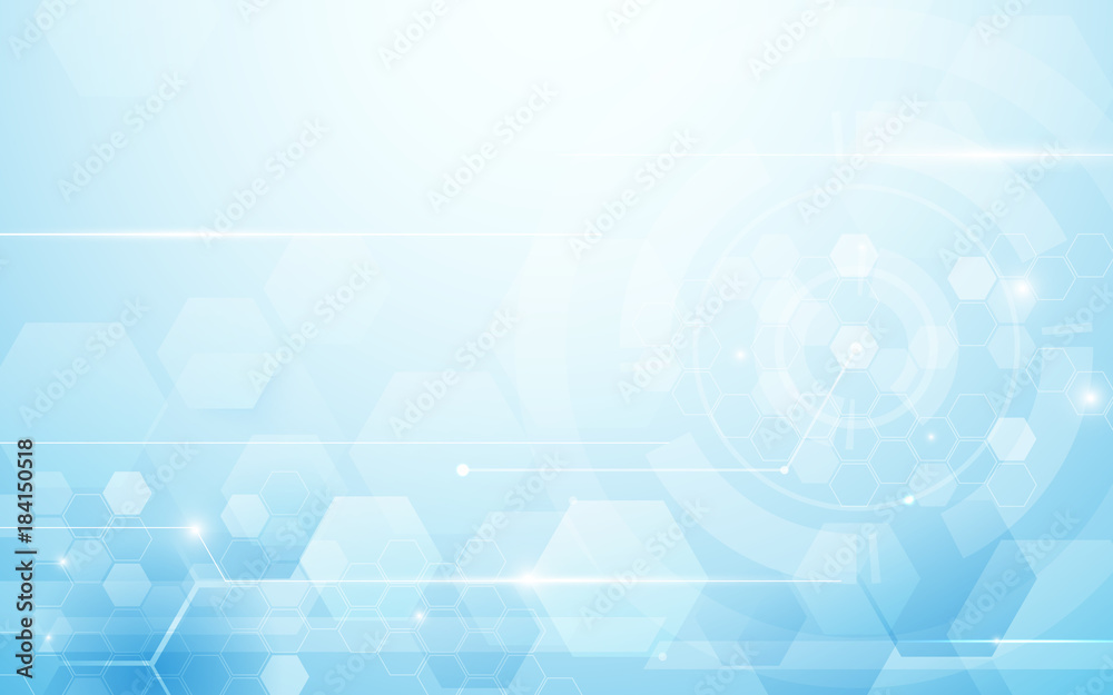 Abstract hexagons technology digital hi tech concept background. Space ...