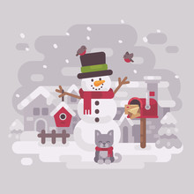 Christmas Winter Snowman Mail Free Stock Photo - Public Domain Pictures