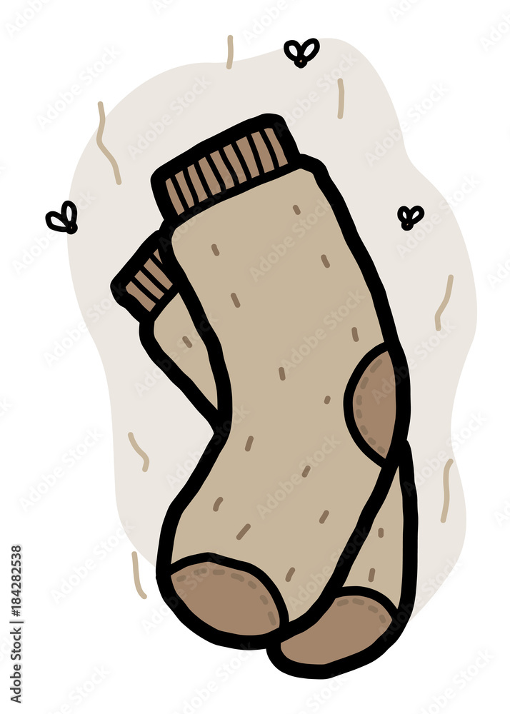 bad smell socks / cartoon vector and illustration, hand drawn style ...