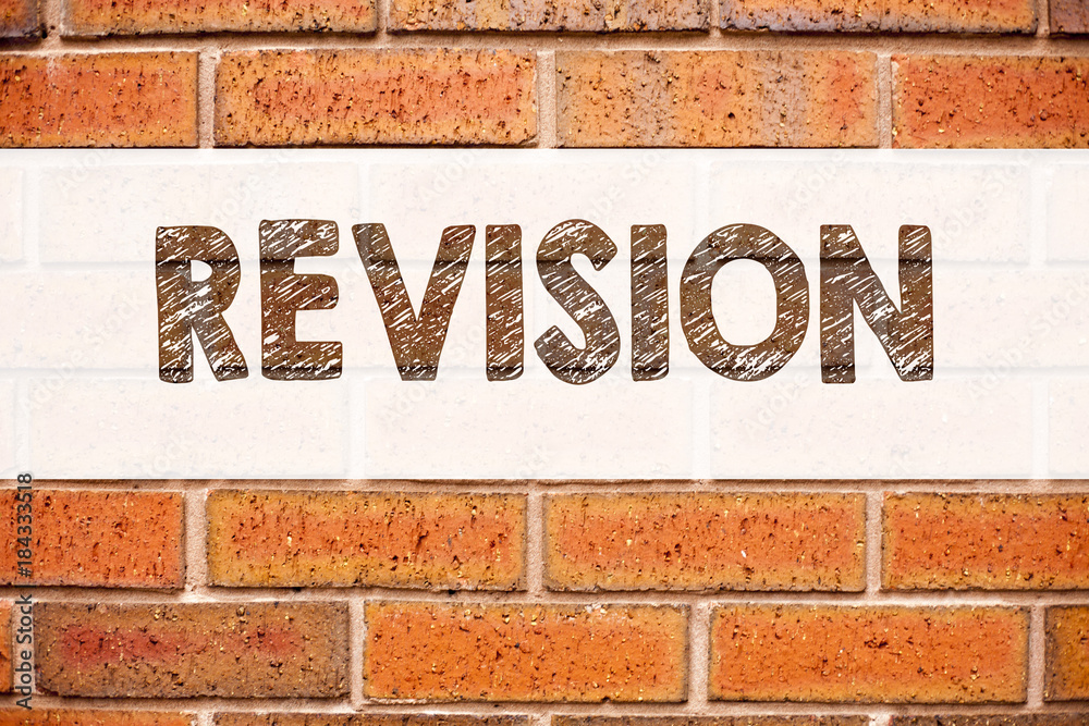 Conceptual announcement text caption inspiration showing Revision ...