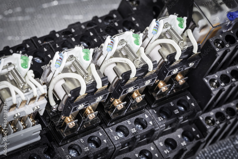 Electromagnetic relays Stock Photo | Adobe Stock