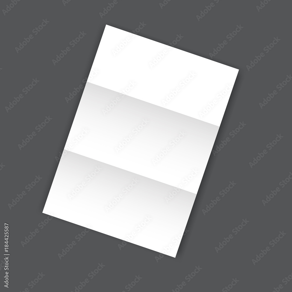 Blank folded Paper Page blank A4 mockup. Stock Vector | Adobe Stock
