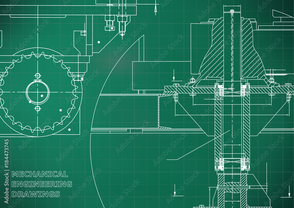 Blueprints. Engineering backgrounds. Mechanical engineering drawings ...