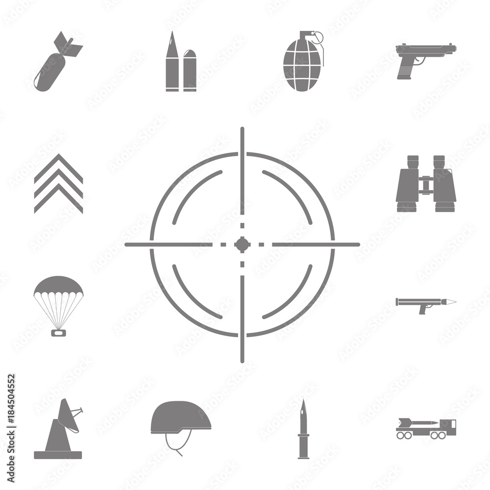 Target icon, sight sniper symbol icon. Set of military elements icon ...