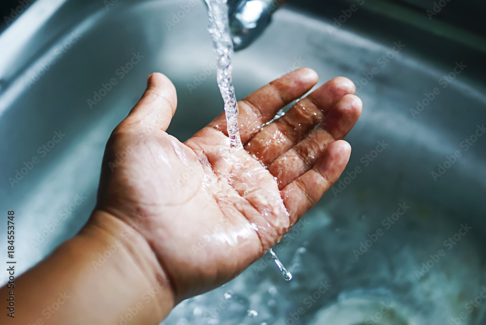 Washing Hands. Cleaning Hands. Hygiene With Motion Blur Effect Stock ...