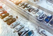 Snowy Parking Lot Free Stock Photo - Public Domain Pictures