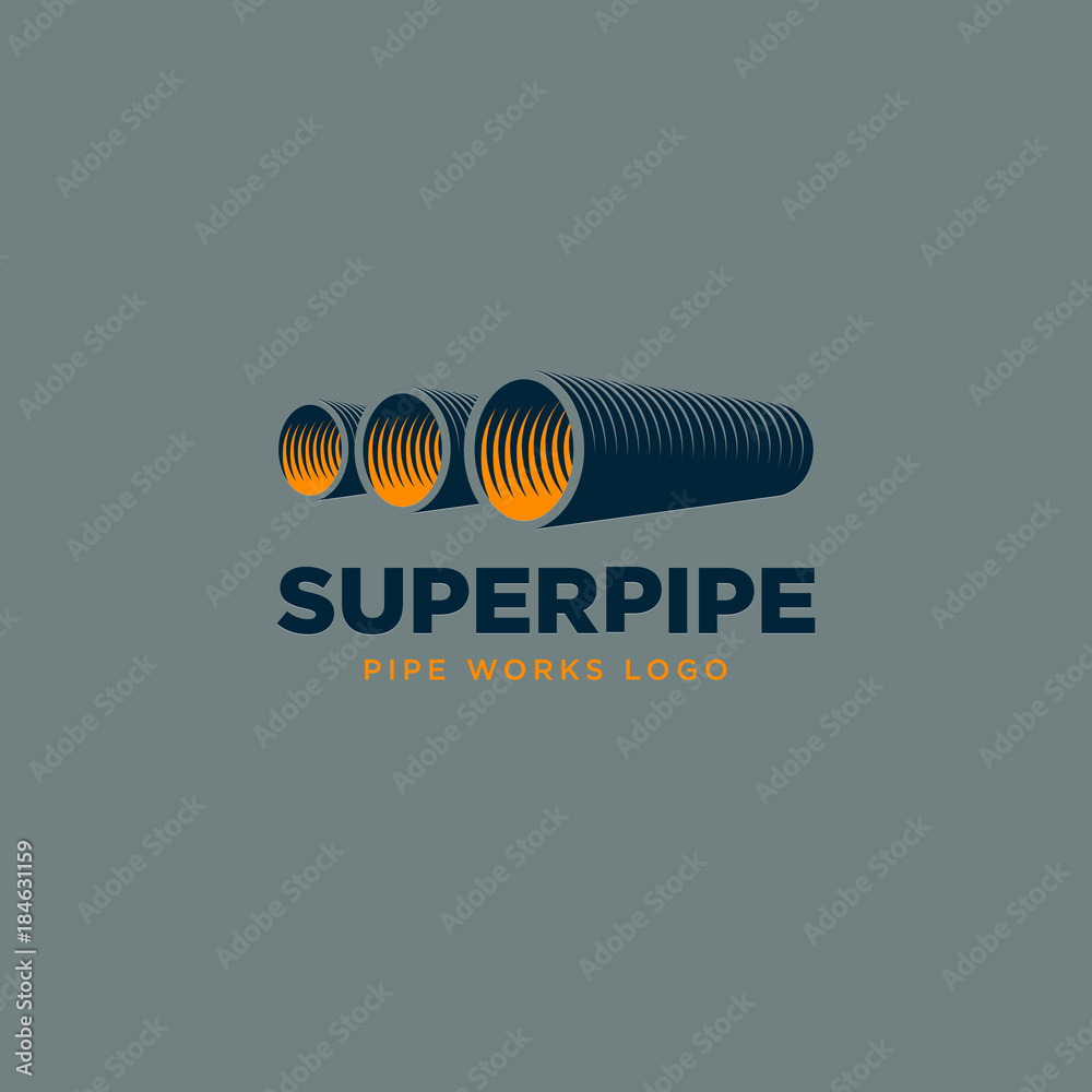 Pipes Logo. Pipes emblem. Pipeline icon. 3 Pipes vector logo design ...