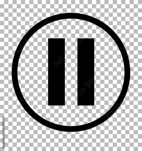 Pause sign. Dark gray icon on transparent background. Pause icon ... Pause sign. Dark gray icon on transparent background. Pause icon ...