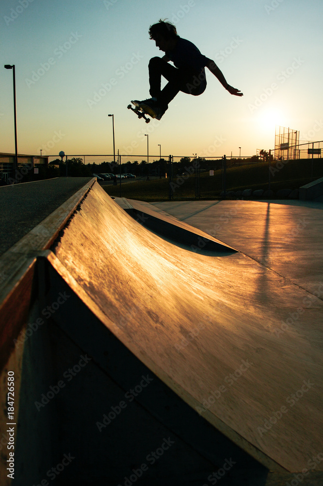 Skateboarding Front Side Ollie Stock Photo | Adobe Stock