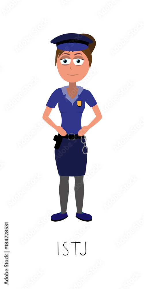 police woman vector represents ISTJ personality from MBTI typology ...