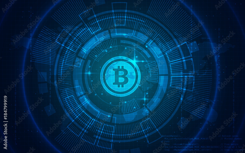 Global Abstract Bitcoin Crypto Currency Blockchain Technology World Map Background Ultra HD ...