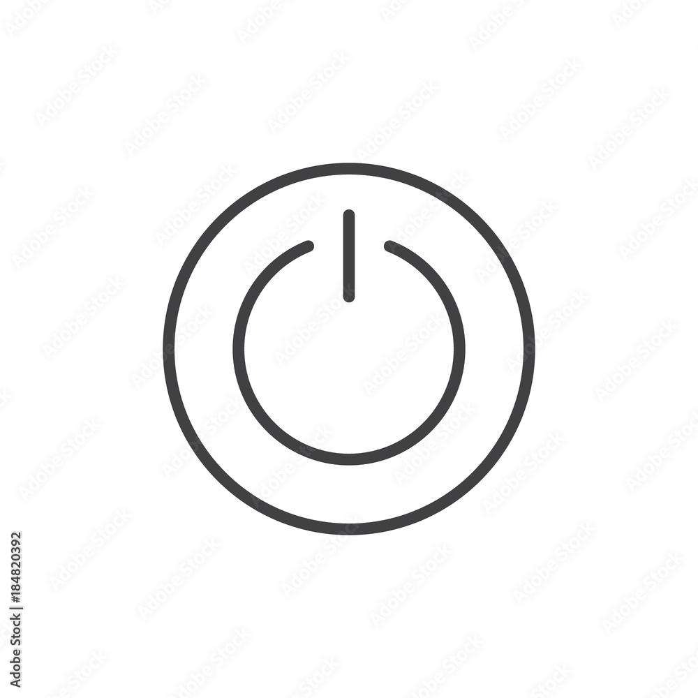 Power switch line icon, outline vector sign, linear style pictogram ...