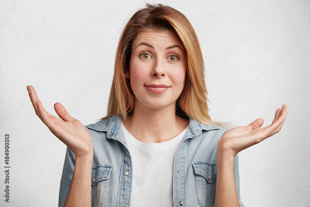 Human emotions and feelings concept. Doubtful expression. Adorable ...