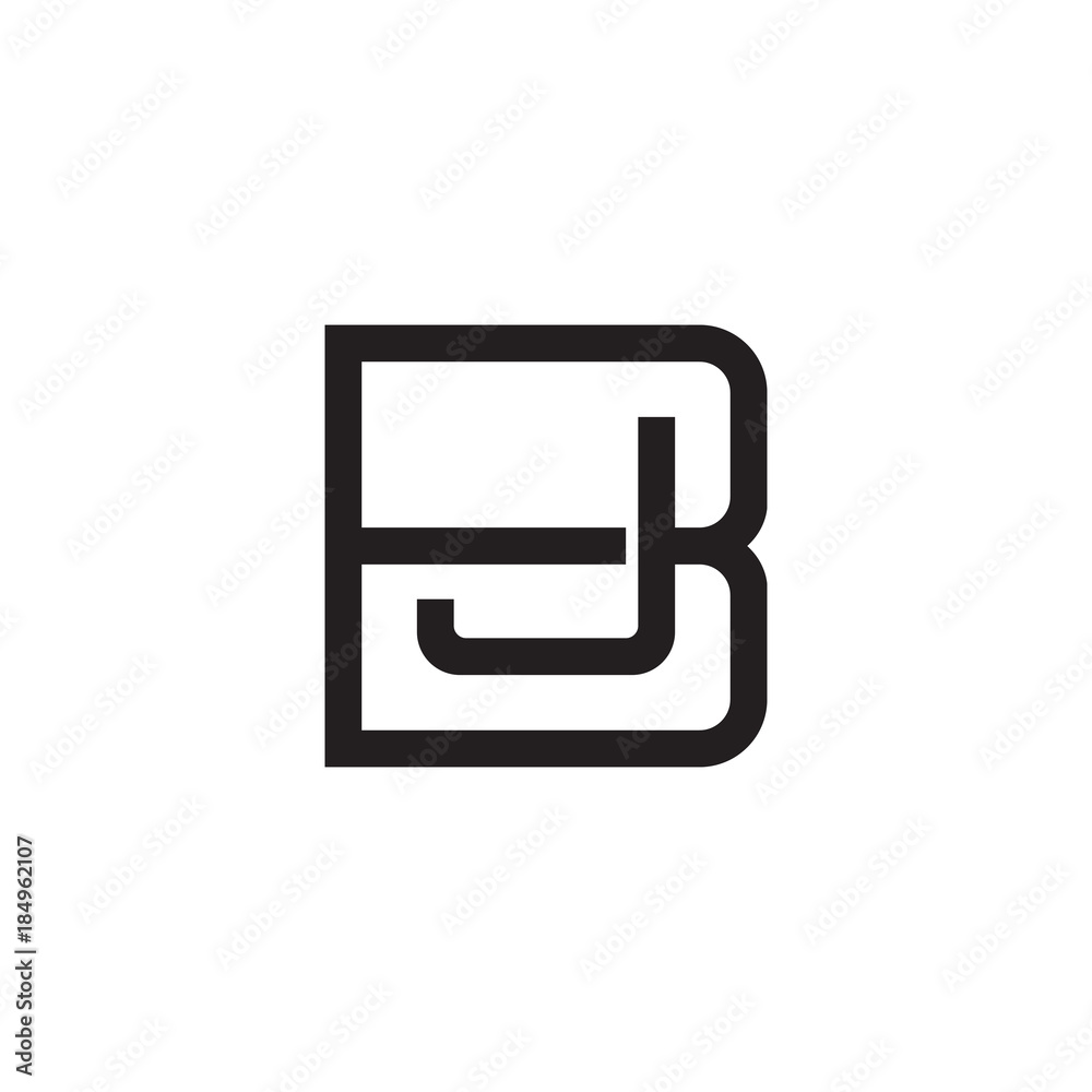 Vector de Stock Initial letter B and J, BJ, JB, overlapping J inside B ...