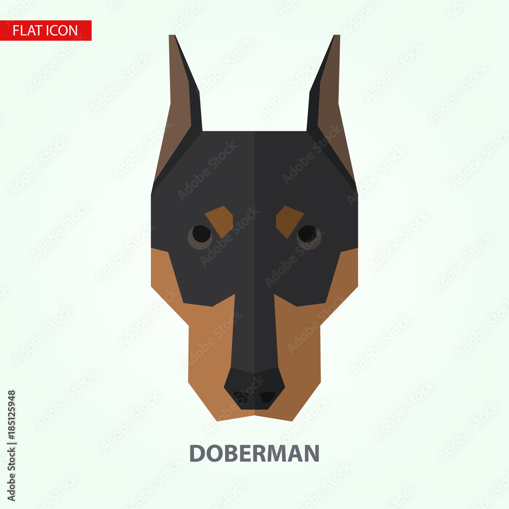 Doberman head vector illustration. It can be used as - logo, pictogram ...