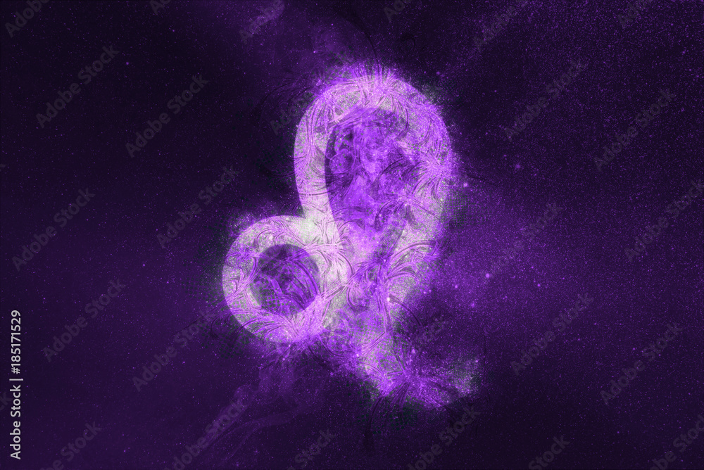 Leo Zodiac Sign. Night sky Abstract background Stock Photo | Adobe Stock
