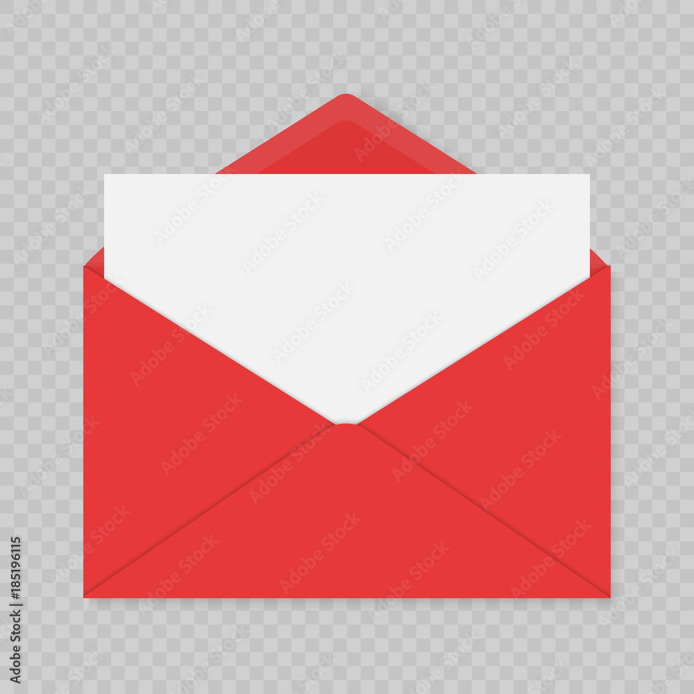 realistic red blank open envelopes mockup Stock Vector | Adobe Stock