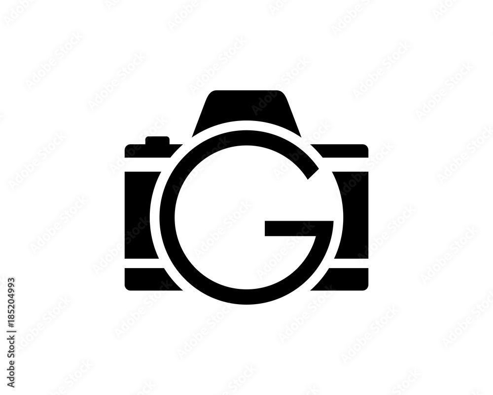Black Camera Photography with Initial Letter G on the Lens Symbol Logo ...