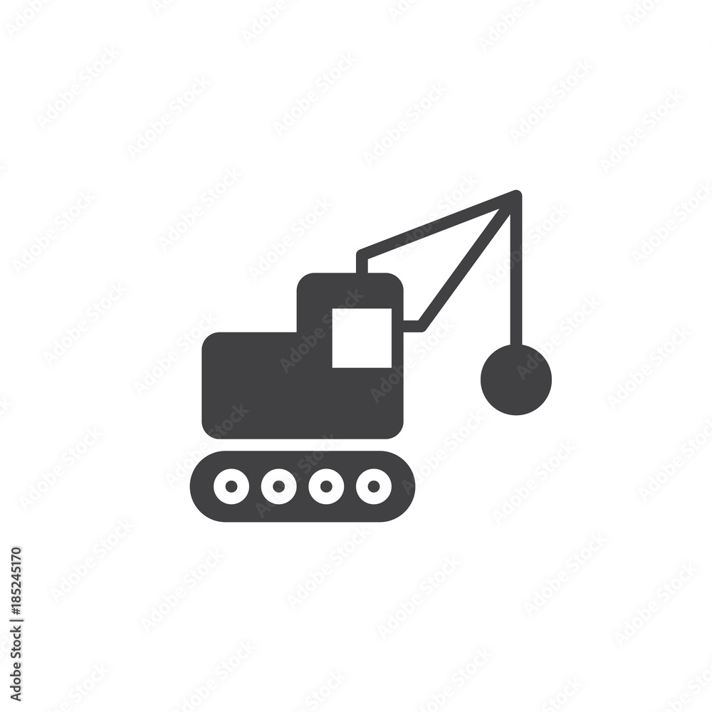 Demolition icon vector, filled flat sign, solid pictogram isolated on ...