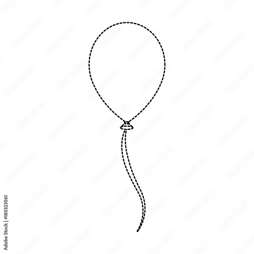 single balloon icon image vector illustration design black dotted line ...