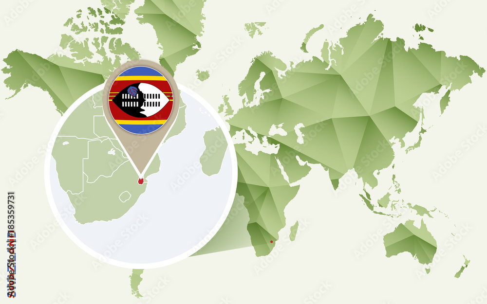 Infographic for Swaziland, detailed map of Swaziland with flag. 素材庫向量圖 ...
