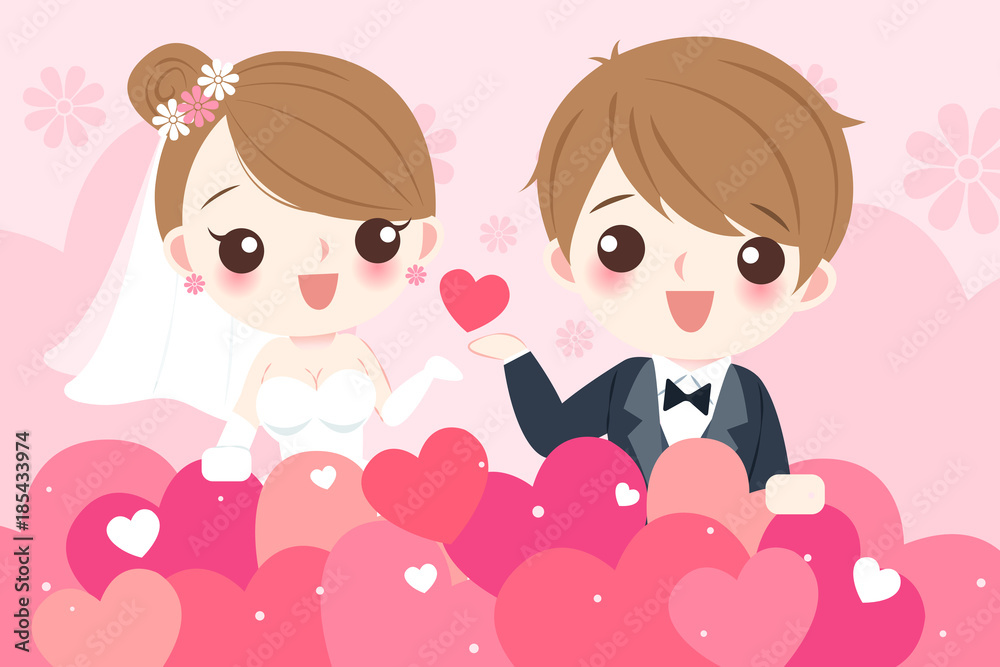 cartoon wedding people Stock Vector | Adobe Stock