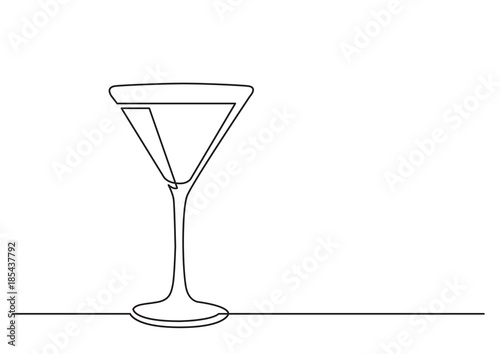 one line drawing of isolated vector object - cocktail glass - Buy this ...