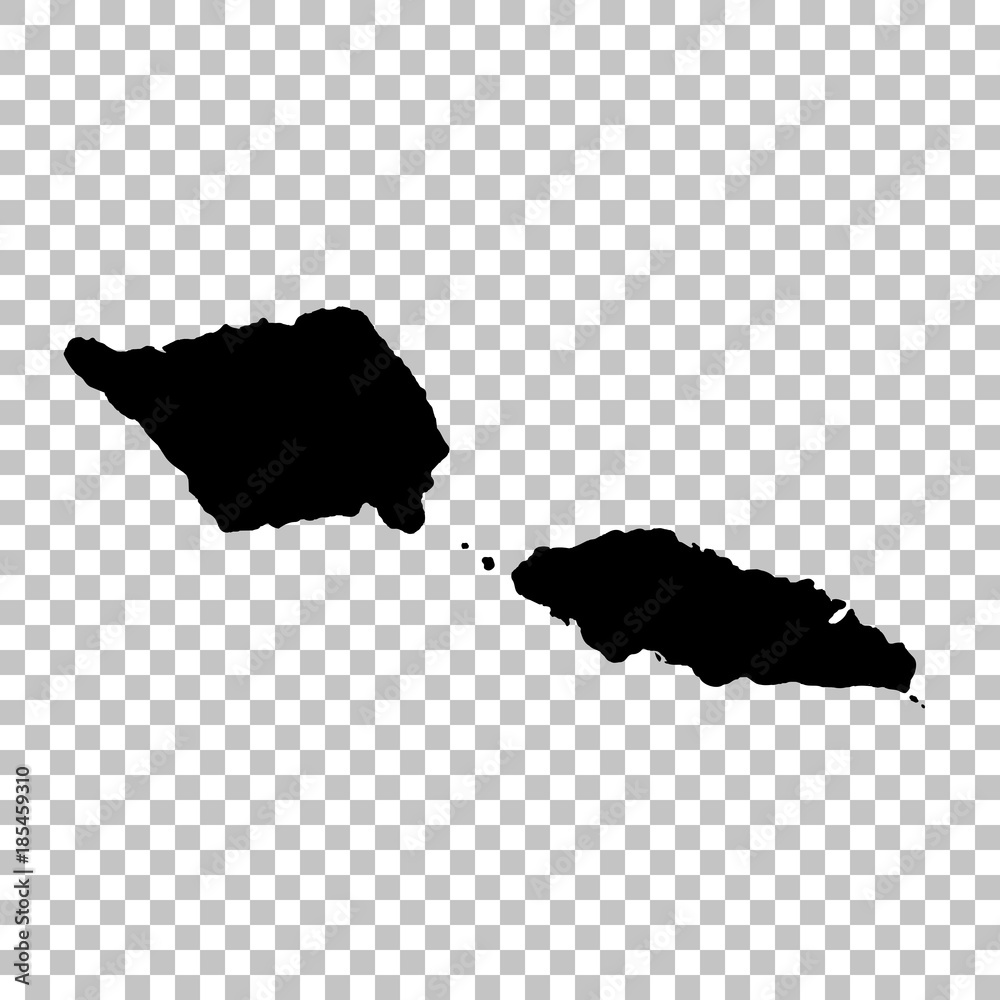 Vector map Samoa. Isolated vector Illustration. Black on White ...
