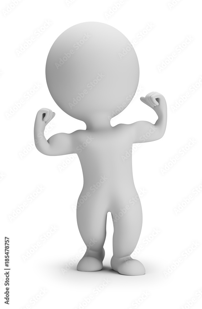 3d small people - shows muscles Stock Illustration | Adobe Stock