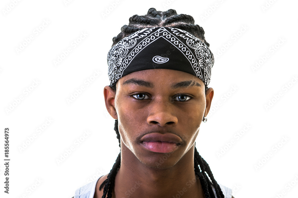 Young black man with do-rag Stock Photo | Adobe Stock