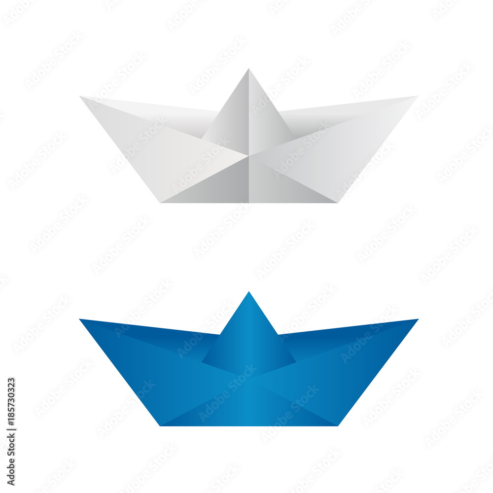 Logo, icon, origami boat. Stock Vector | Adobe Stock