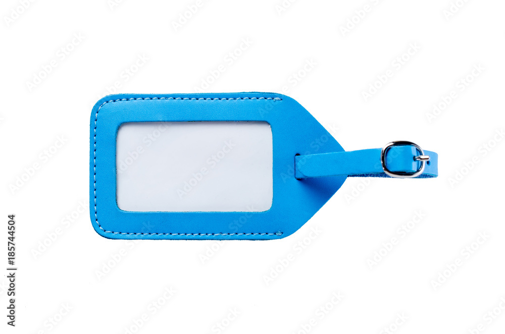 blue leather luggage tag,bag tag Stock Photo | Adobe Stock