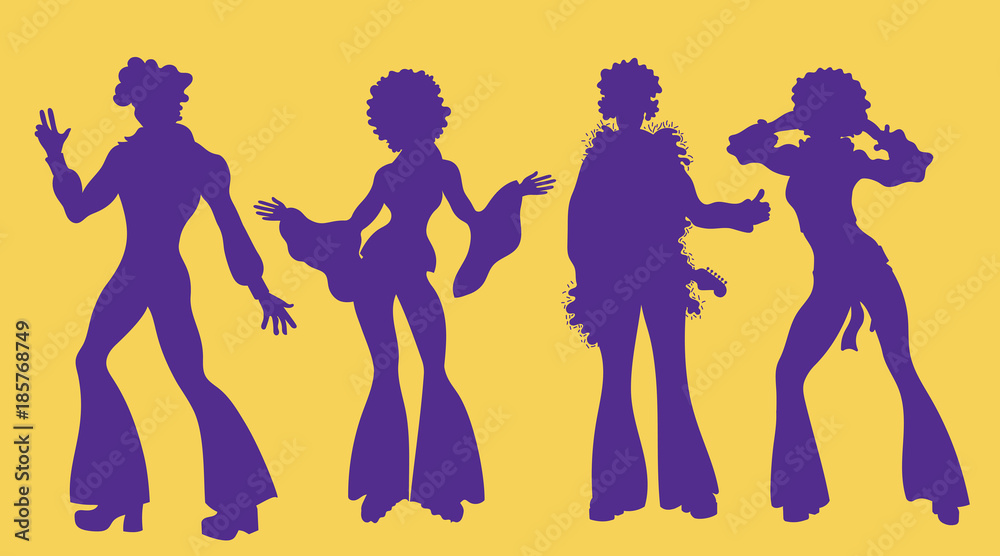 Vector de Stock Soul Party Time. Dancers of soul silhouette funk or ...