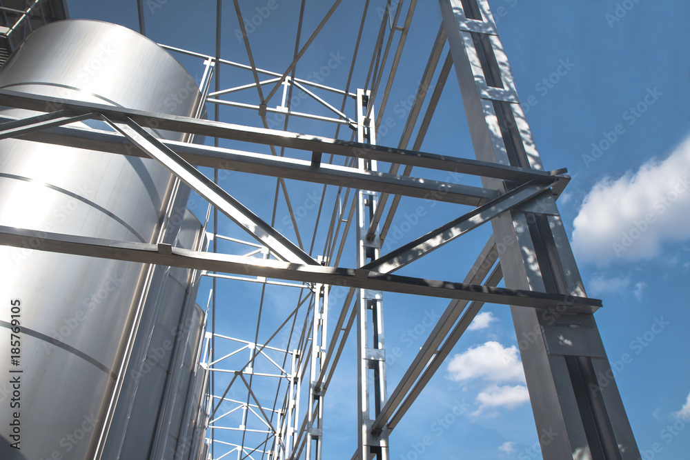 Modern storage technology agro-industry, metal containers for grain ...